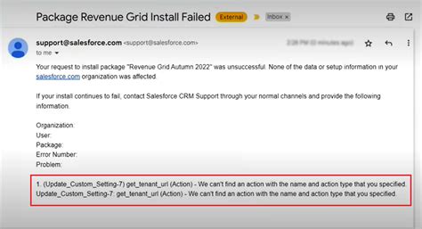 Managed Package Installation Problem Revenue Grid Knowledge Base