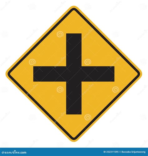 Intersection Ahead Sign Stock Illustration Illustration Of Sign 252311595