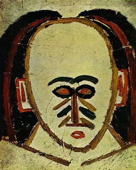 Head Of A Man 1907 By Pablo Picasso African Period Naïve Art