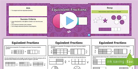 Worksheet And Powerpoint Equivalent Fractions Ks2