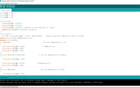Temperature Indicator Using Lm35 Sensor In Proteus