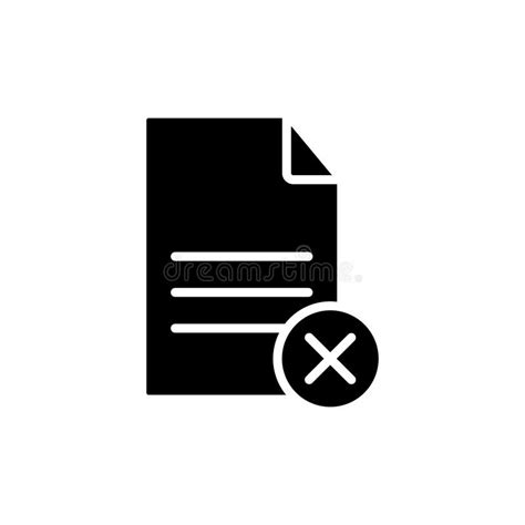 Delete Document Icon Set Cancel Or Remove File Vector Symbol Decline