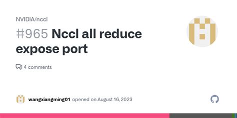 Nccl All Reduce Expose Port Issue 965 NVIDIA Nccl GitHub