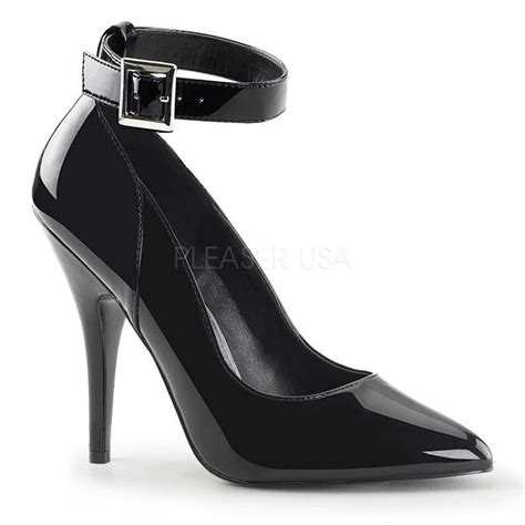 Pleaser プリーザー ハイヒール パンプス 大きいサイズ 小さいサイズ 黒 ブラック エナメル 13cm ヒール 高め レディース