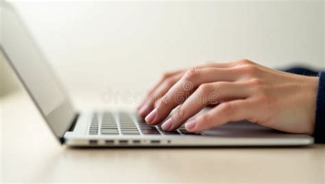 Typing Keybord Screen Hands Fingers Ai Generated Stock Image Image