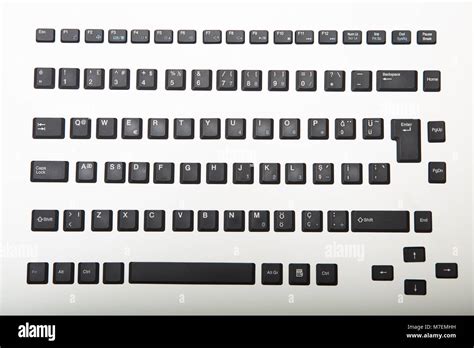 Loose Alphanumeric Covers For The Keys On A Computer Keyboard On A