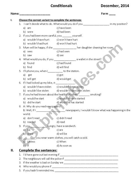 conditionals i ii iii type esl worksheet by kissssy