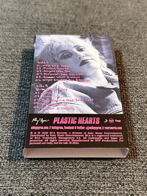 Miley Cyrus Plastic Hearts Audio Cassette Etsy
