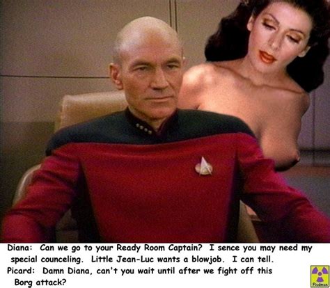 Post Deanna Troi Fakes Jean Luc Picard Marina Sirtis Patrick Stewart Radman Star Trek
