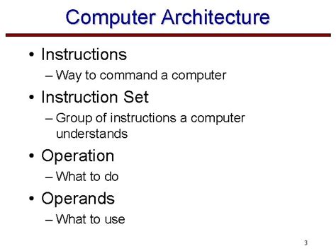 Computer Architecture Mips Instruction Set And Registers Lecture