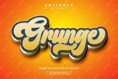 Premium Vector Grunge 3d Editable Text Effect Template