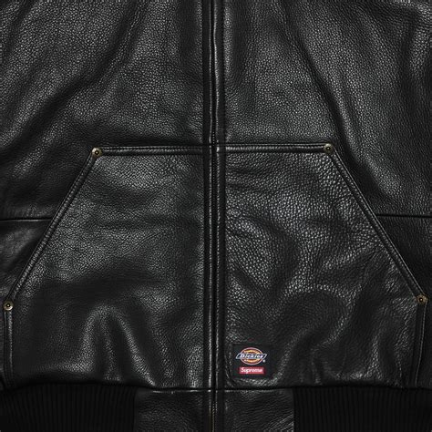 Buy Supreme X Dickies Hooded Leather Work Jacket Black Fw24j90
