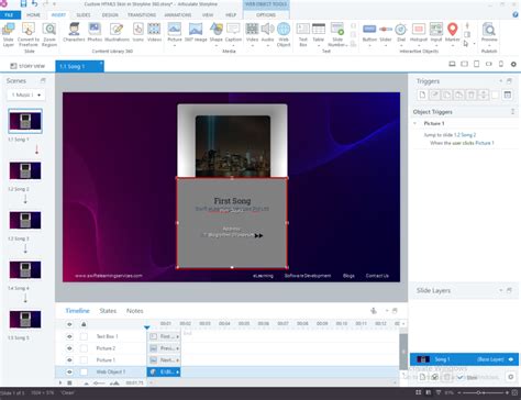 how to implement a custom seekbar in articulate storyline 360