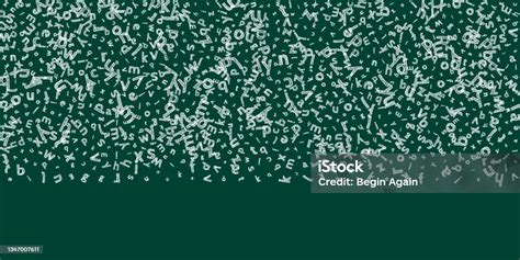 영어의 떨어지는 편지 라틴어 알파벳의 분필 비행 단어를 스케치합니다 외국어는 개념을 연구한다 환상적인 다시 학교 배너 에 칠판 배경 0명에 대한 스톡 벡터 아트 및 기타