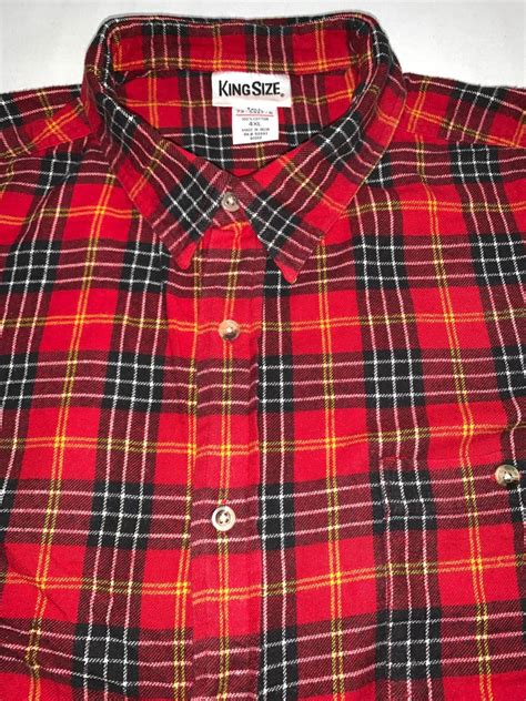 Yahooオークション King Size 長袖 ライトネル シャツ 5xl 赤黒黄白