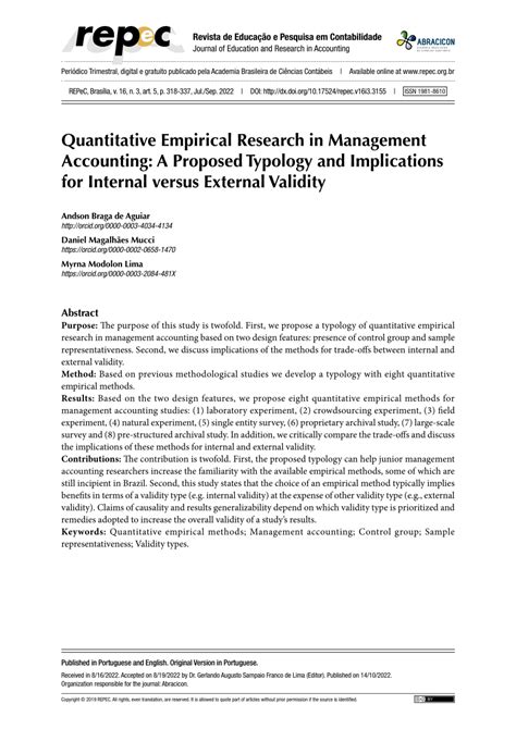 pdf quantitative empirical research in management accounting a