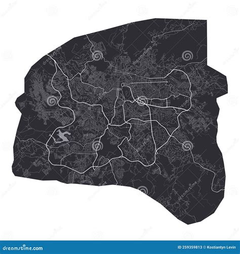 Tegucigalpa Vector Map Detailed Map Of Tegucigalpa City Administrative Area Cityscape Panorama