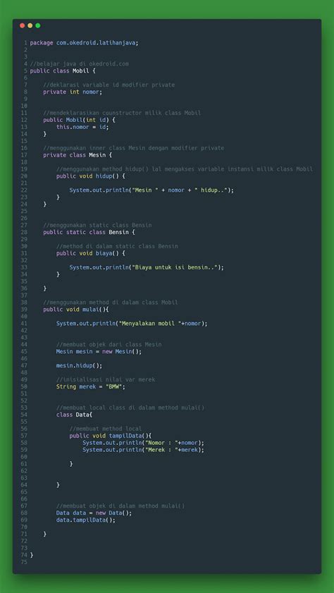Belajar Mengenal Pola Nested Inner Class Pada Aktivitas Java Java