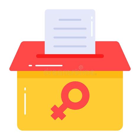 Voting Box With Feminine Symbol Vector Design Of Feminism Voting Stock Vector Illustration Of