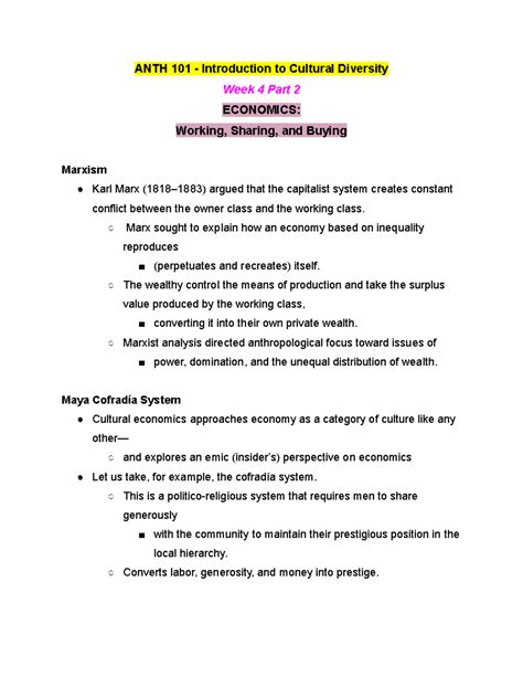 Anth 101 Lecture Notes Week 4 Part 2 Fall 2019 Anth 101 Introduction To Cultural Diversity