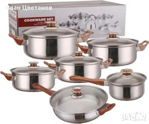 Кухненски комплект за готвене с охлаждащи дръжки в Съдове за готвене в гр Тервел Id46975912