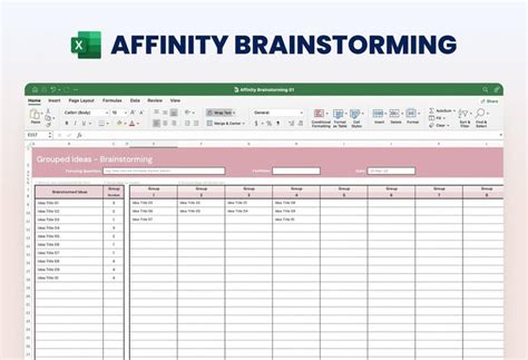 Affinity Brainstorming Excel Template