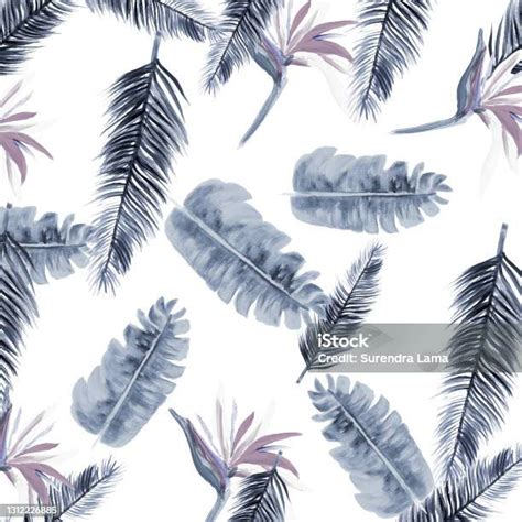 흰색 패턴 그림 코발트 열대 단풍 블루 플로럴 페인팅 해군 플로라 섬유 회색 장식 이국적인 Azure 배경 화면