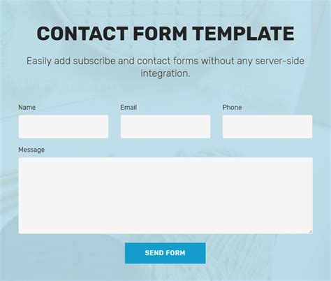 Free HTML CSS Contact Form Templates Programming Code Examples