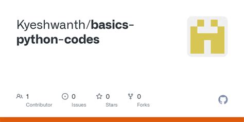 Github Kyeshwanthbasics Python Codes