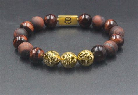 Red Tigers Eye Bracelet Bead Bracelets Men Tigers Eye Etsy
