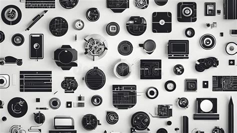 Minimalist Illustration Abstract Wallpaper As Symbol For Technical Objects Stock Illustration