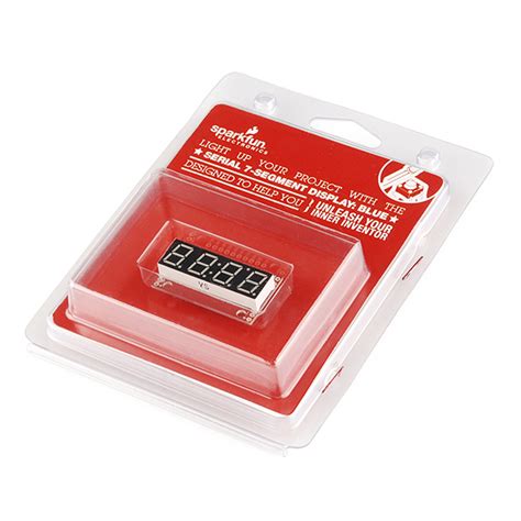Serial 7 Segment Display Blue Retail Sparkfun RTL 11381 Core