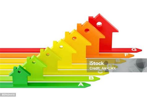 집에서 에너지 효율성 차트 3 차원 렌더링에 고립 된 흰색 배경 연료 및 전력 생산에 대한 스톡 사진 및 기타 이미지 연료 및 전력 생산 집 3차원 형태 Istock