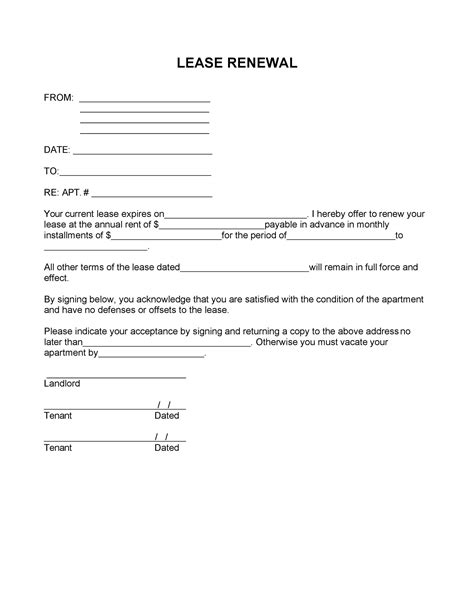 Tenant Non Renewal Of Lease Sample Letter