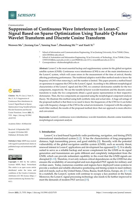 Pdf Suppression Of Continuous Wave Interference In Loran C Signal Based On Sparse Optimization