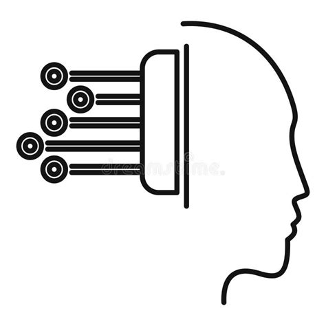 Artificial Intelligence Connecting To Human Brain With Data Flow Stock