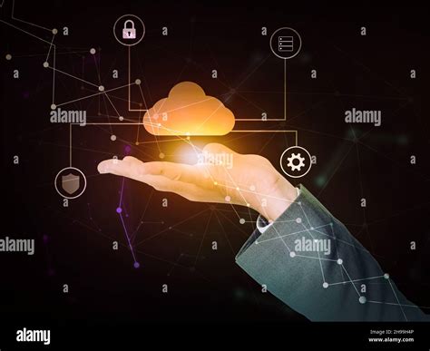 Secure Cloud Computing And Networking Concept Background Futuristic Technology Backdrop With