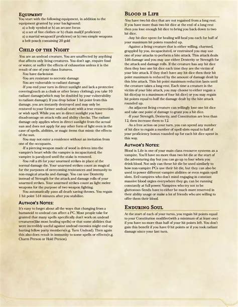 Vampire Class For Dandd Dandd Post Dandd Dungeons And Dragons Races