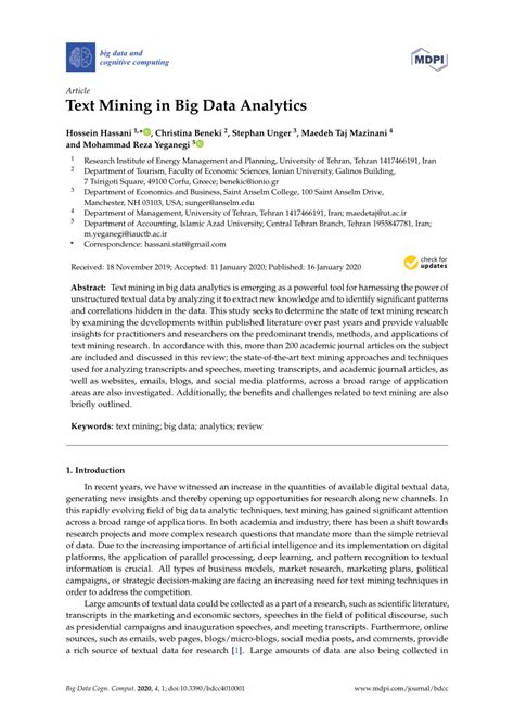 Pdf Text Mining In Big Data Analytics