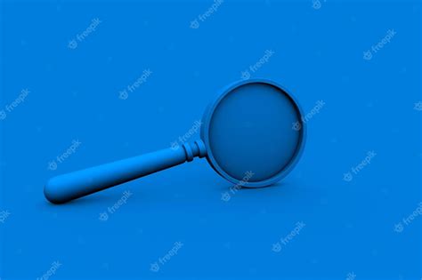 Fondo Azul Lupa Azul 3d Foto Premium