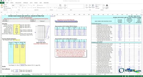 Ibc 2000 Seismic Analysis Spreadsheet Db Excel Com