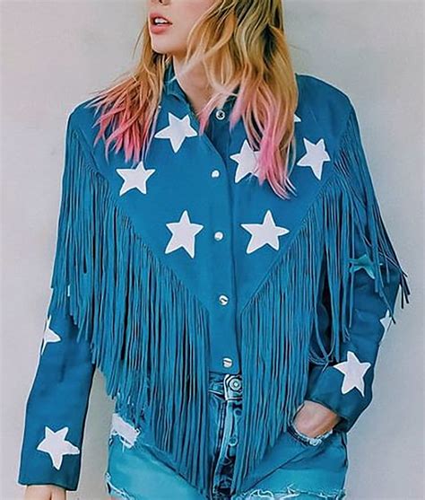 Taylor Swift Lover Jean Jacket Taylor Swift Star Fringe Jacket