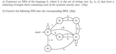 Solved A Construct An NFA Of The Language L Where L Is The Chegg Com