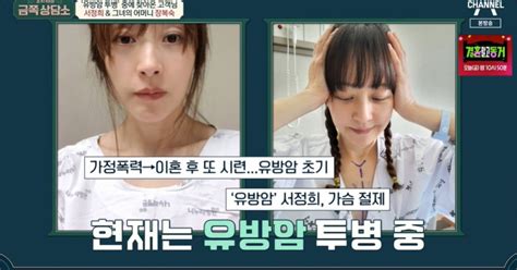 유방암 투병 서정희 가슴 재건수술 고백 생살 늘리는 과정 쉽지 않아 금쪽상담소