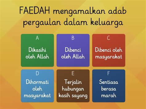 Adab Berkeluargaadab Di Masjid Dan Surau Quiz