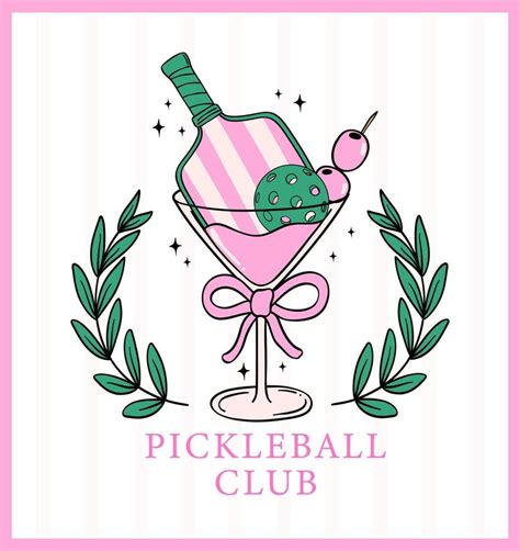 Retro Preppy Pickleball Trendy Girly Club Doodle Drawing 46843623 Vector Art At Vecteezy