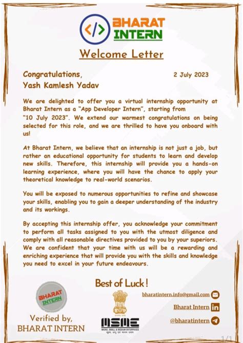 Yash Yadav On Linkedin Bharatintern Appdeveloper Linkedin