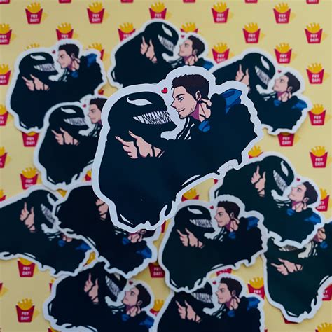Veddie Eye Contact Venom And Eddie Veddie Sticker Marvel Symbiotic Veddie Fan Art Etsy