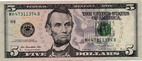 Printable Five Dollar Bill Printable And Enjoyable Learning