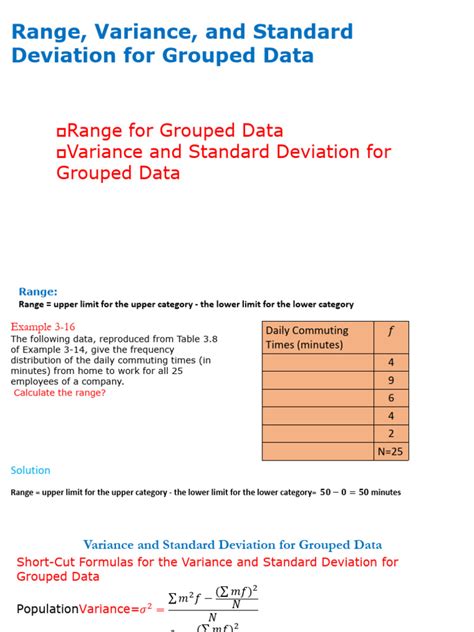 6 Range Variance And Standard Deviation For Grouped Data 3 Pdf